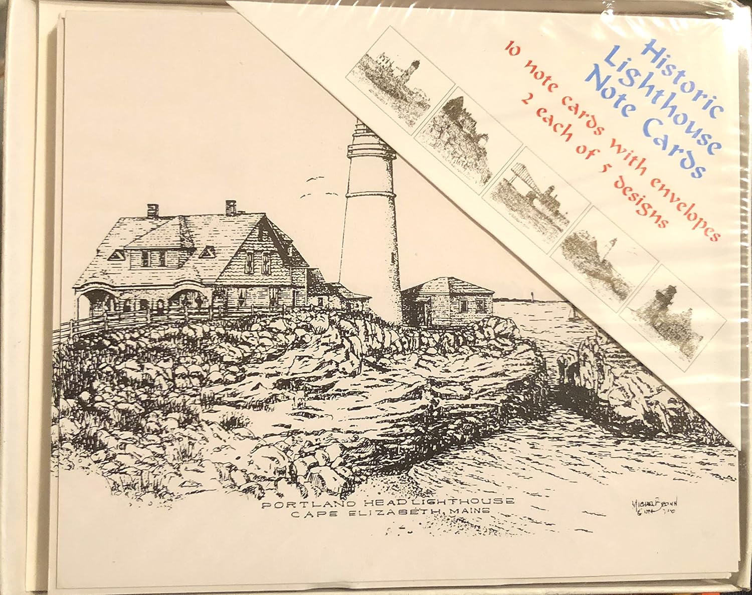 Amazon.com : Historic Lighthouse Note Cards, box of 10 : Health & Household