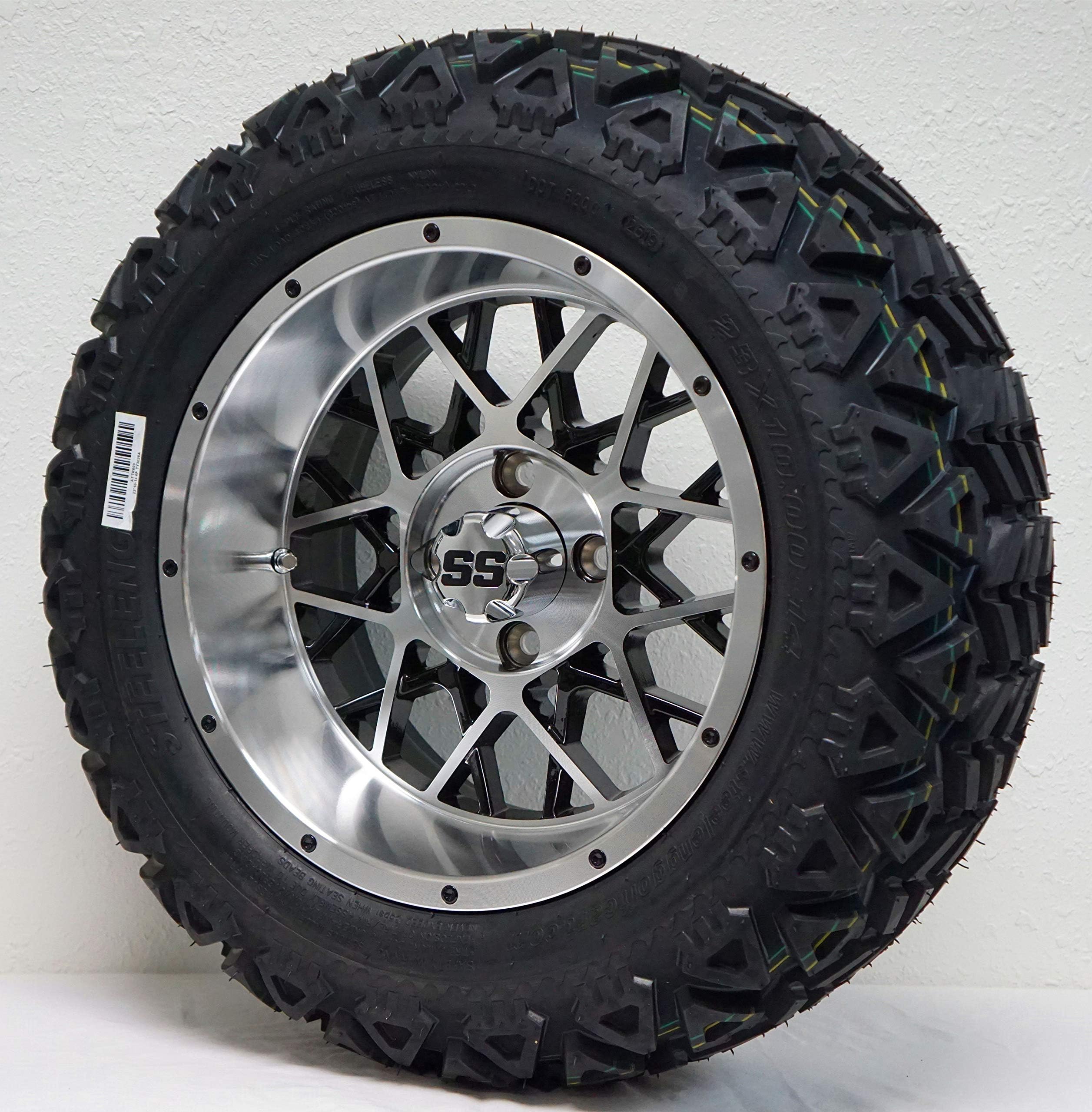 Amazon.com: 14" VOODOO Black Aluminum Wheels and 23x10-14 All Terrain ...
