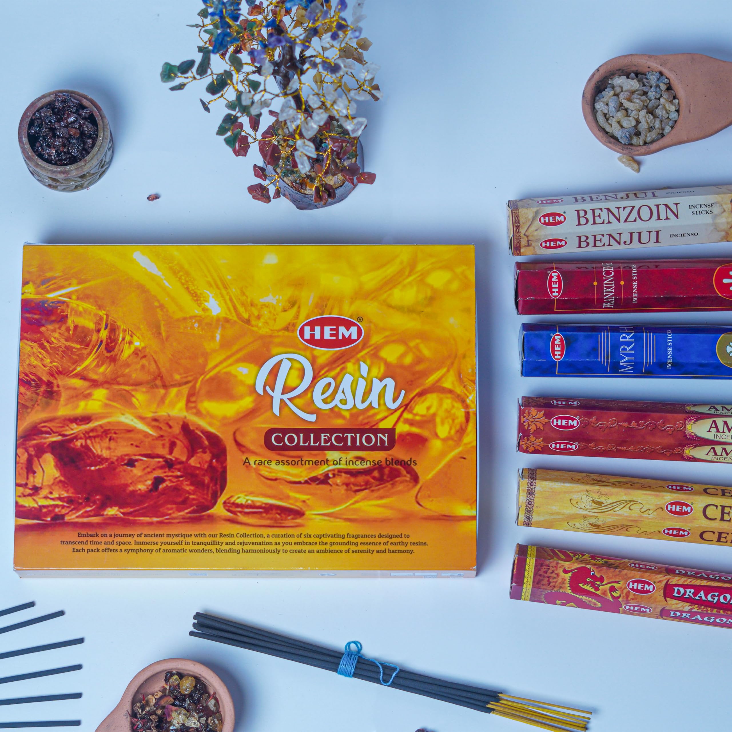 Snapklik.com : HEM Resin Series Premium Incense Sticks Benzoin, Myrrh ...