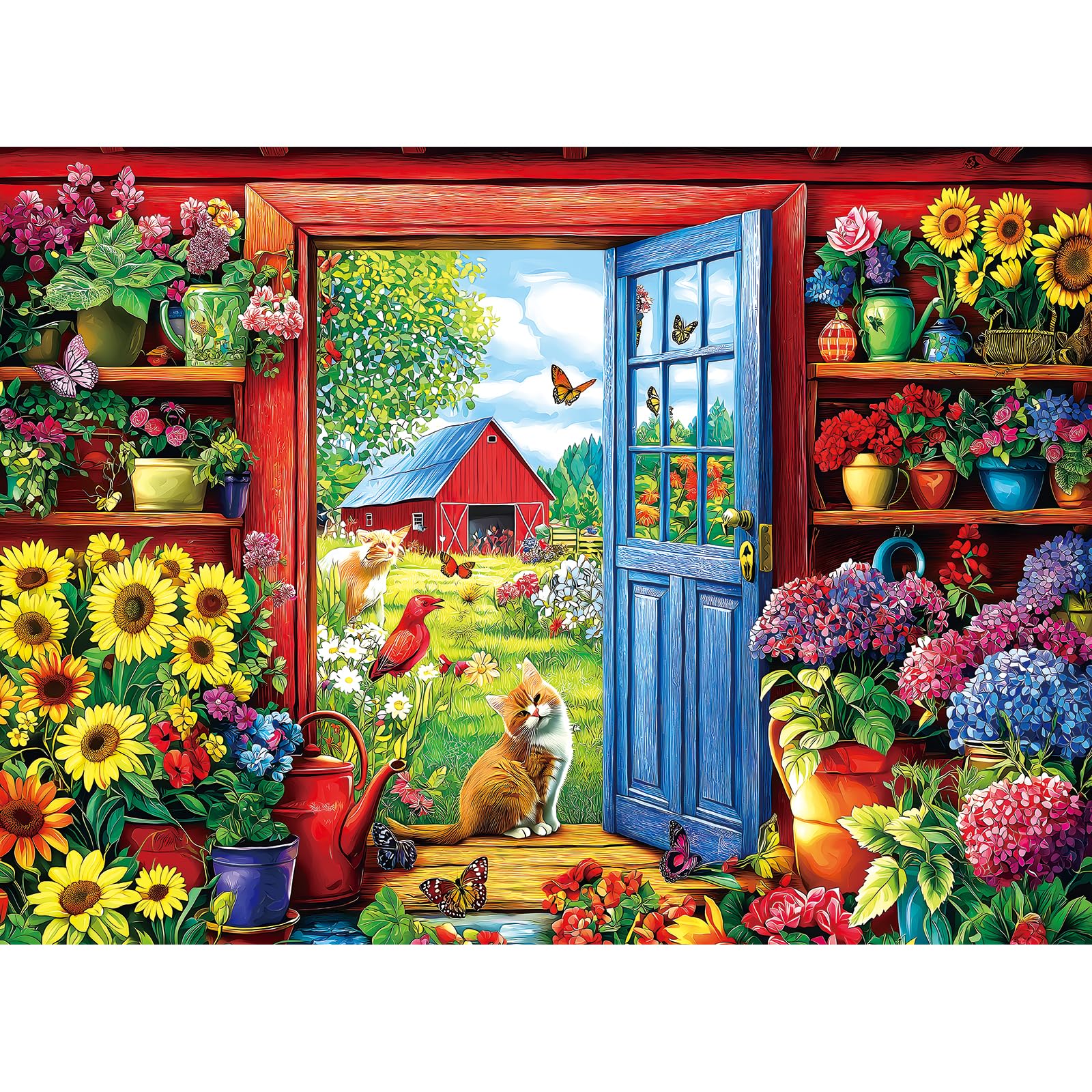 Amazon.com: MINIWAN 500 Pieces Puzzle for Adults, Flowers House Puzzle ...