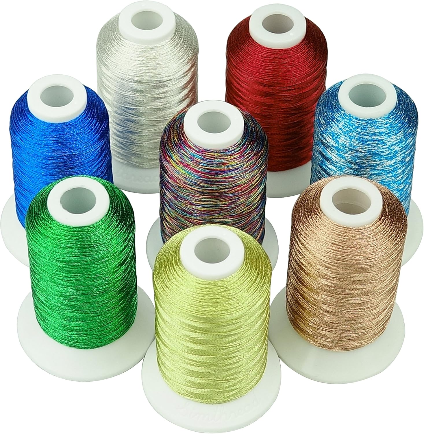 Amazon.com: Sinbel Metallic Embroidery Thread 8 Spools Christmas Colors ...