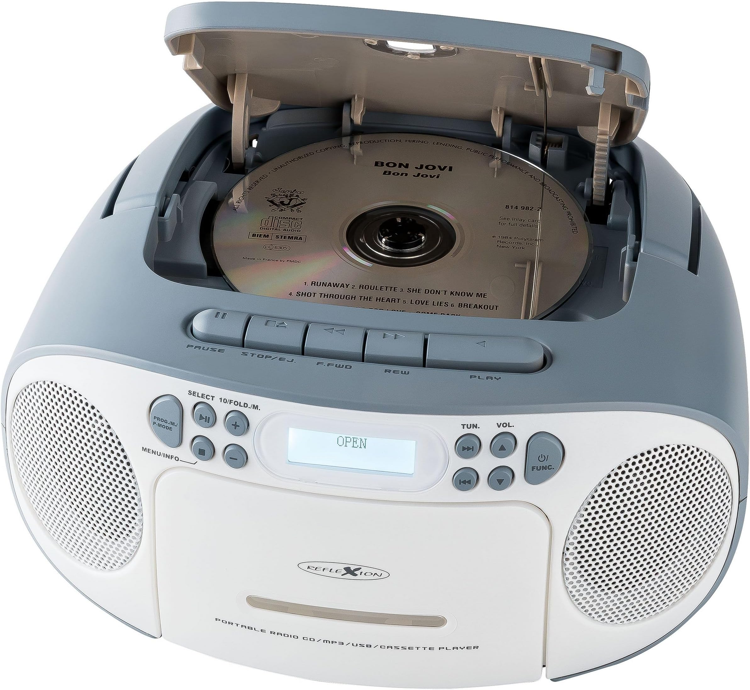 Reflexion RCR2260DAB/BL Portable CD/MP3 Cassette USB DAB+ Stereo Radio ...