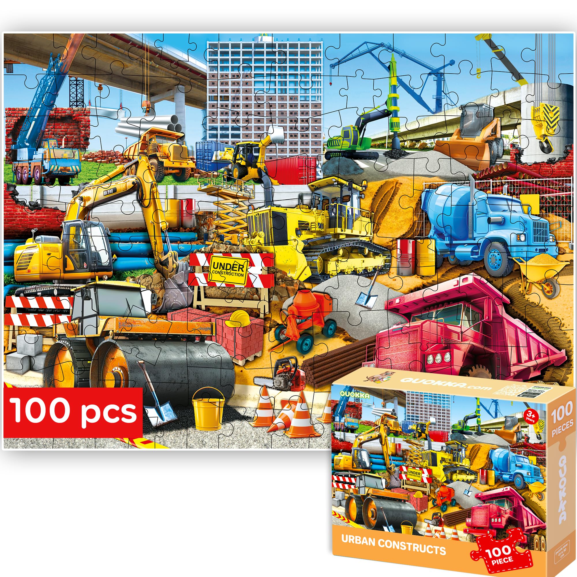 Amazon.com: QUOKKA 100 Piece Puzzles for Kids Ages 4-6 – Floor Kids ...