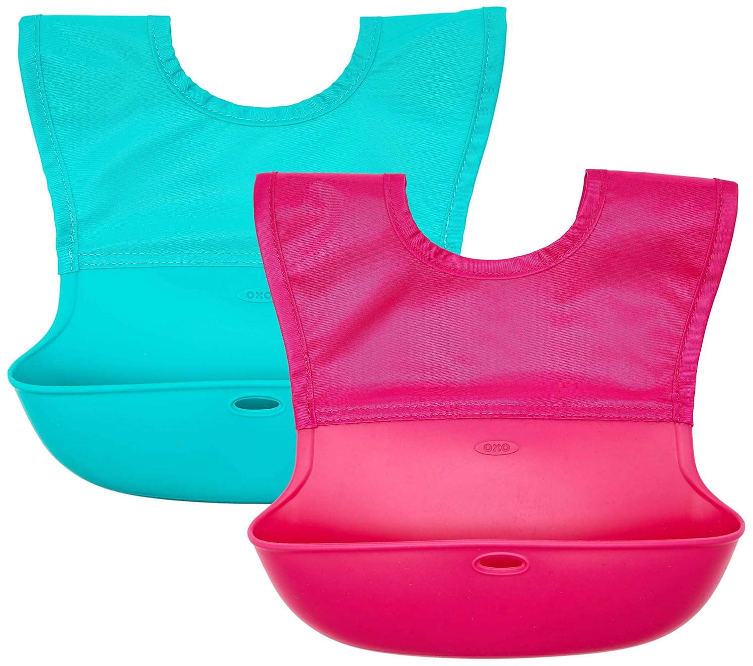 Amazon.com : OXO Tot Roll-Up Bib 2 Pack - Pink/Teal : Health & Household
