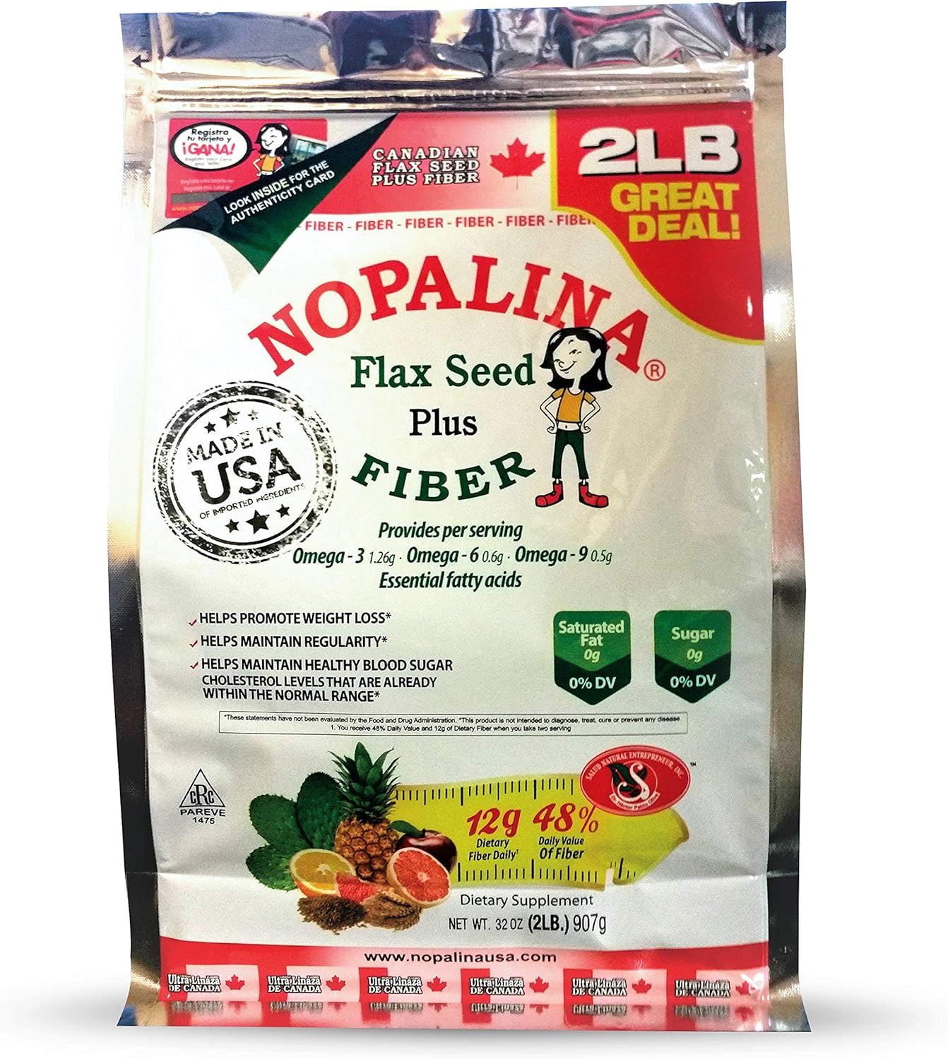 Nopalina Flax Seed Fiber Supplement - 2 lb Bag Nepal | Ubuy
