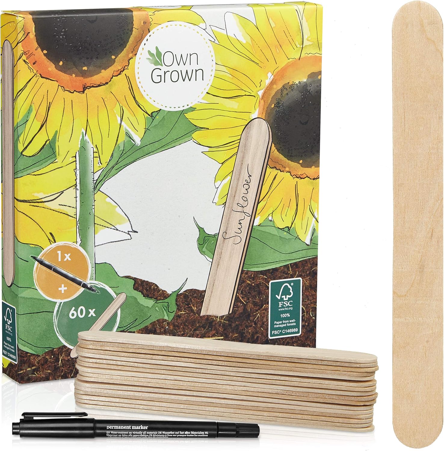 Wooden Signs for Labelling: Premium Wooden Plant Labels Set with 60 ...