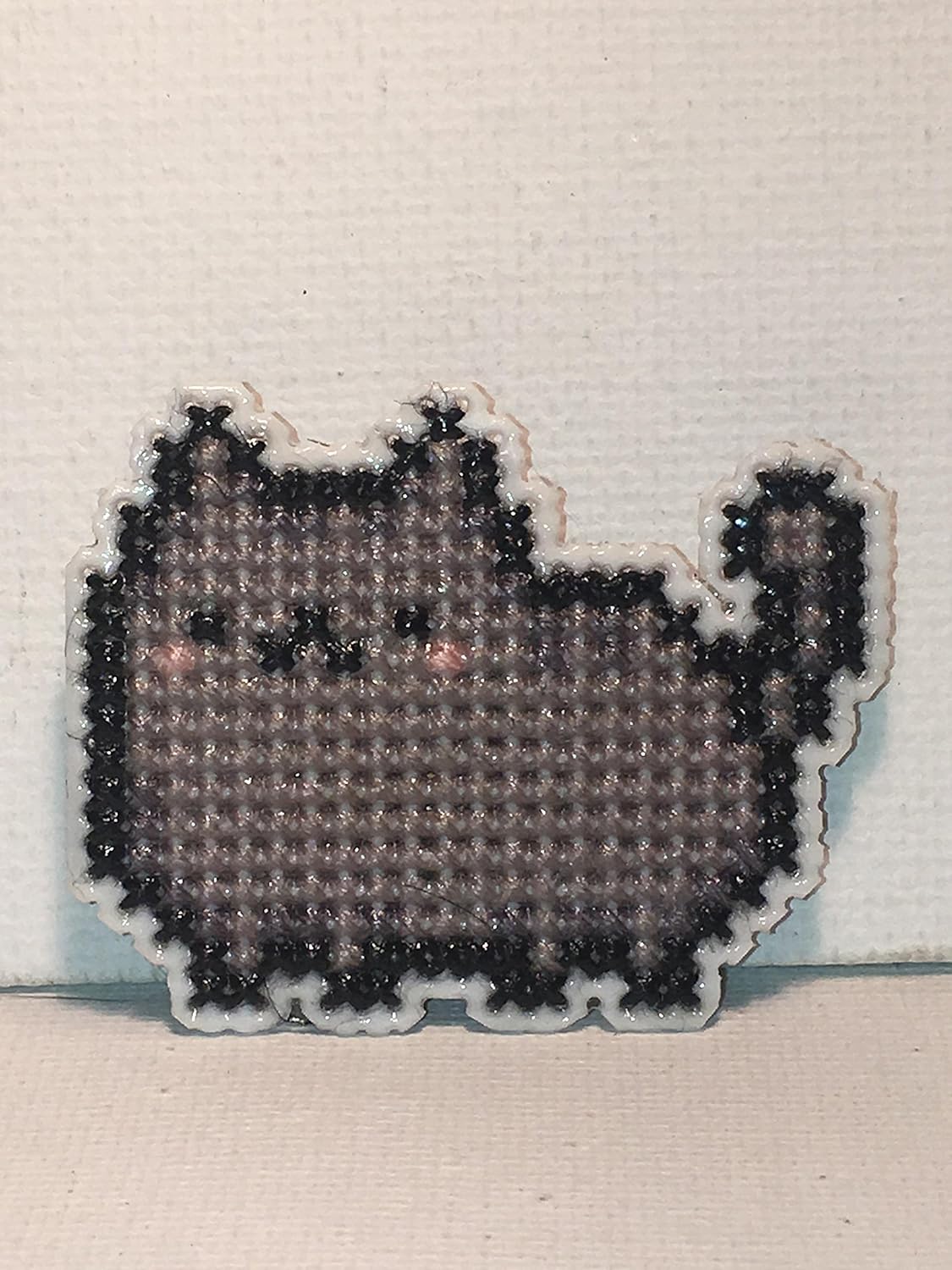 Amazon.com: Cute Gray Cat Cross Stitched Magnet : Handmade Products