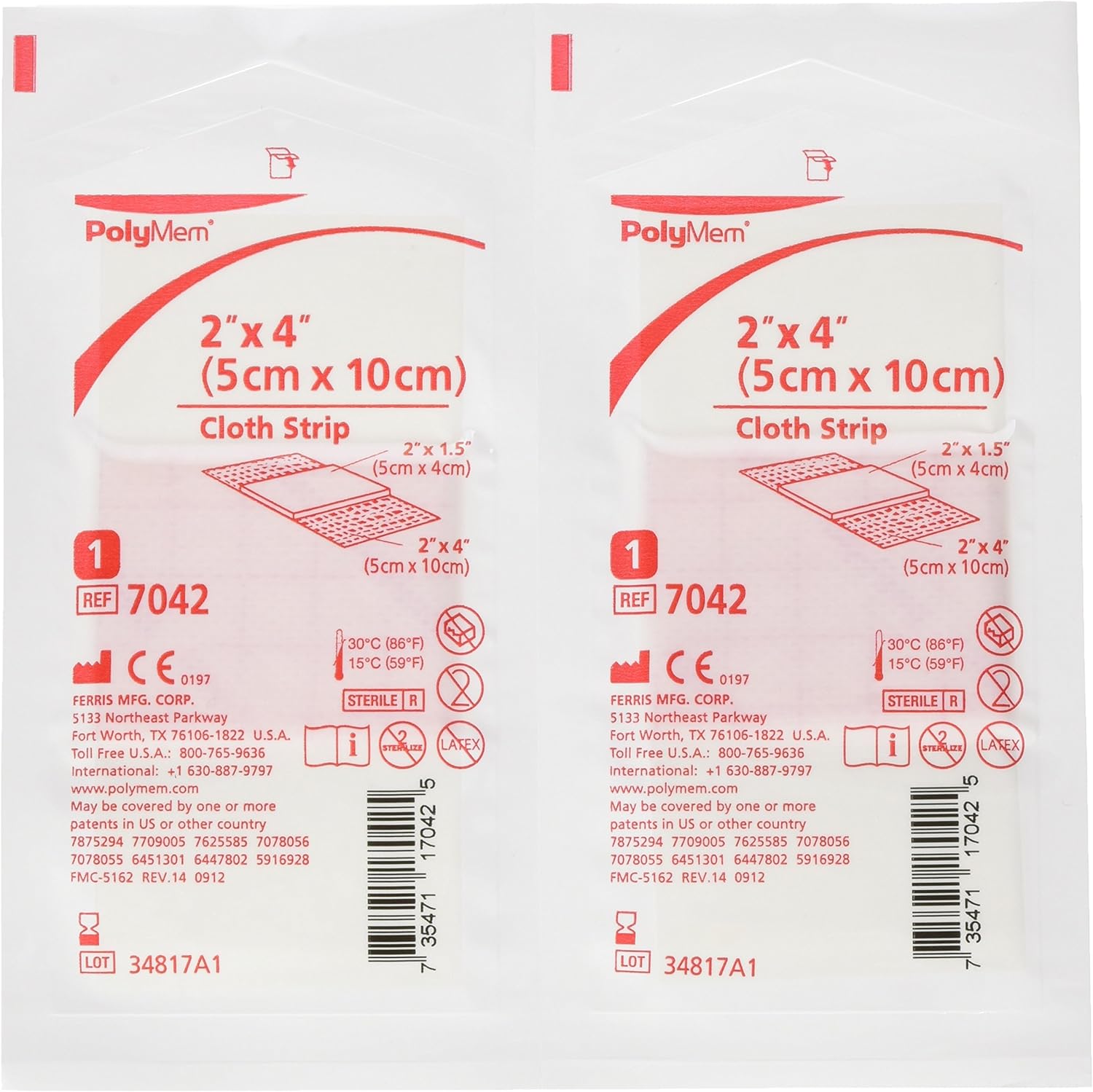 PolyMem Adhesive Wound Dressings - 2 x 4, Box of 100 Bahrain | Ubuy