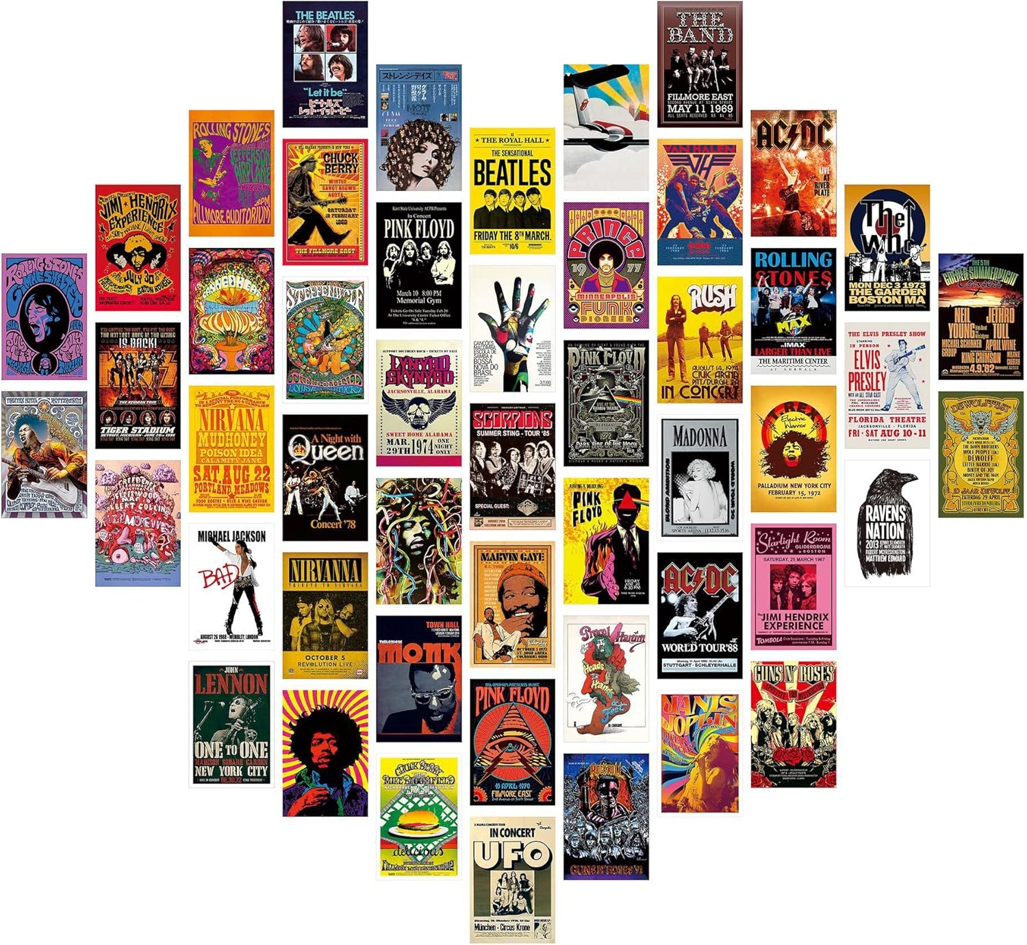 OsouYY Vintage Rock Wall Collage Kit - Nirvana Band Posters for Room ...