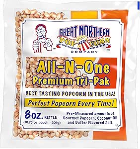 8oz Popcorn Machine Popcorn Packets - All-in-One Movie Theater Style ...