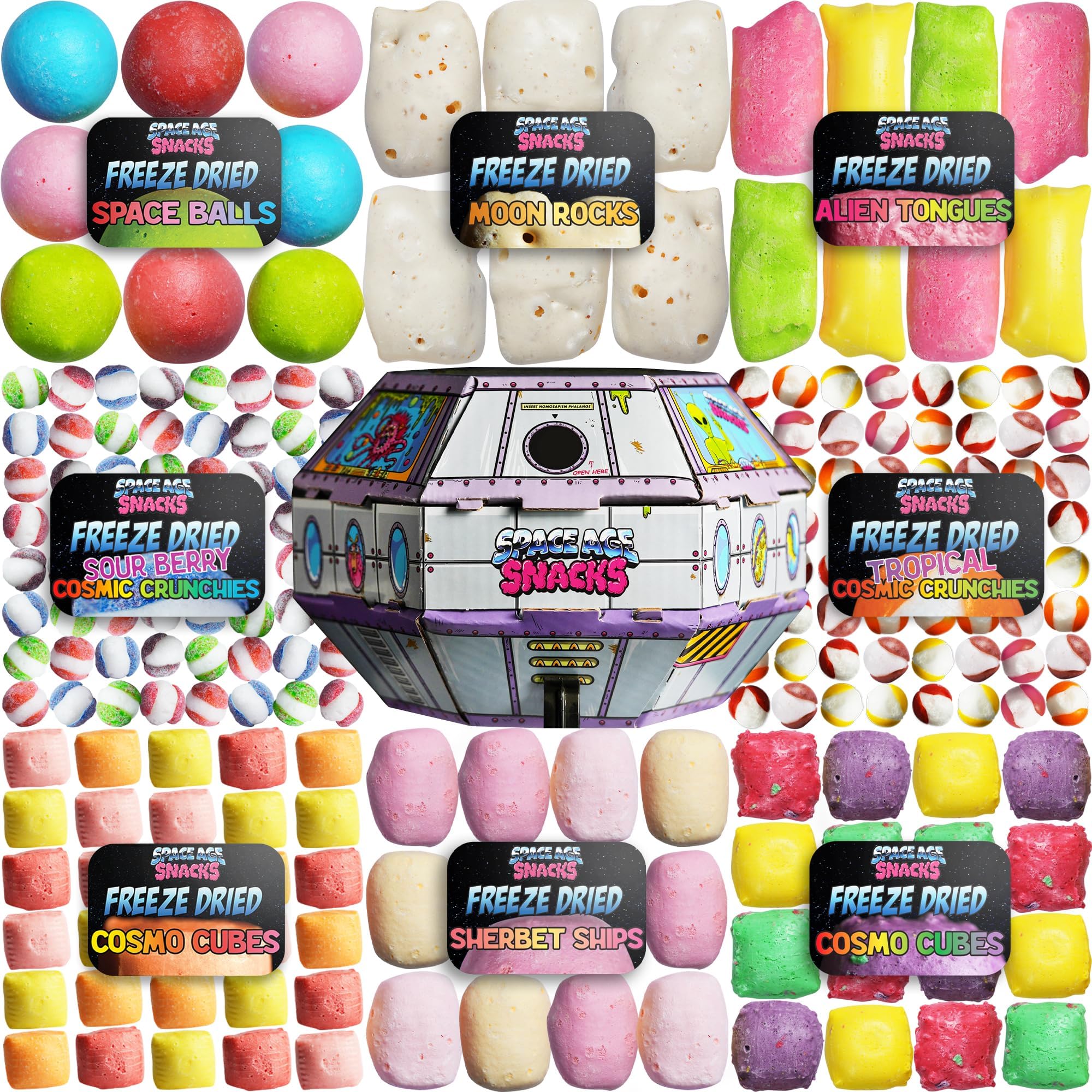 Amazon.com : Freeze Dried Candy Variety Pack - Crashed UFO Pack with ...