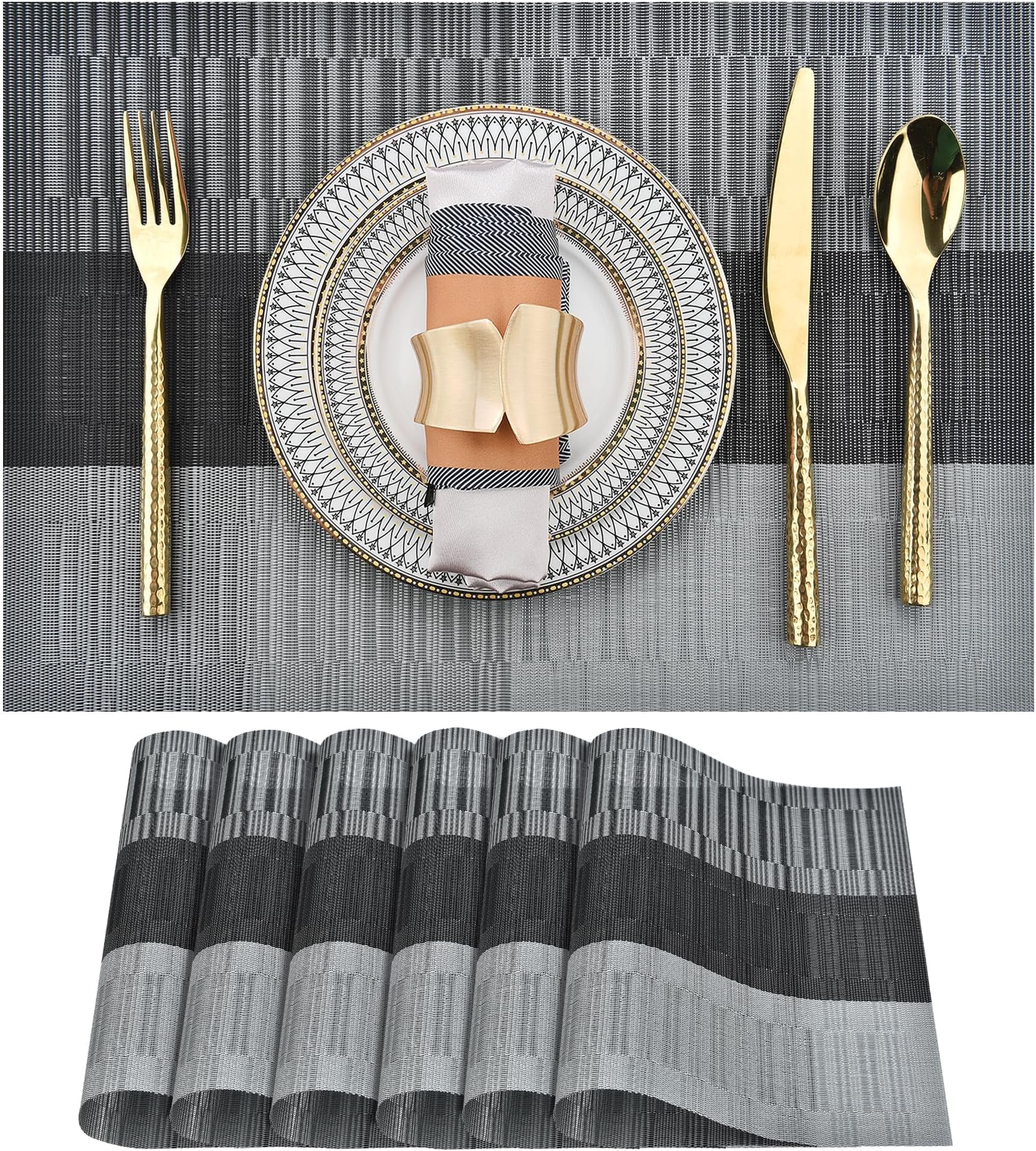 Manteles Individuales para Mesa 6 Piezas, Tapetes para Mesa de Comedor ...