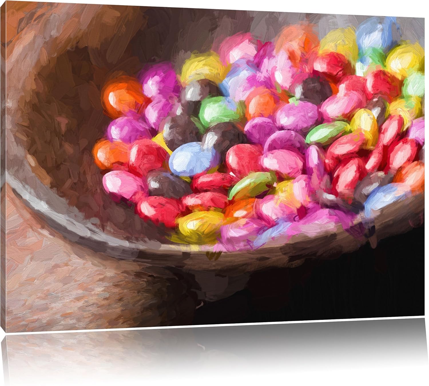 Pixxprint Smarties brush effect, Format: 80x60 on canvas,huge Pictures ...