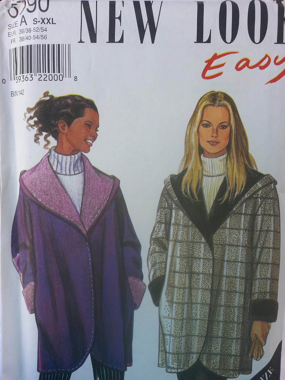 New Look Sewing Pattern 6790 Lined Car Coats with Hood and Roll Cuff ...