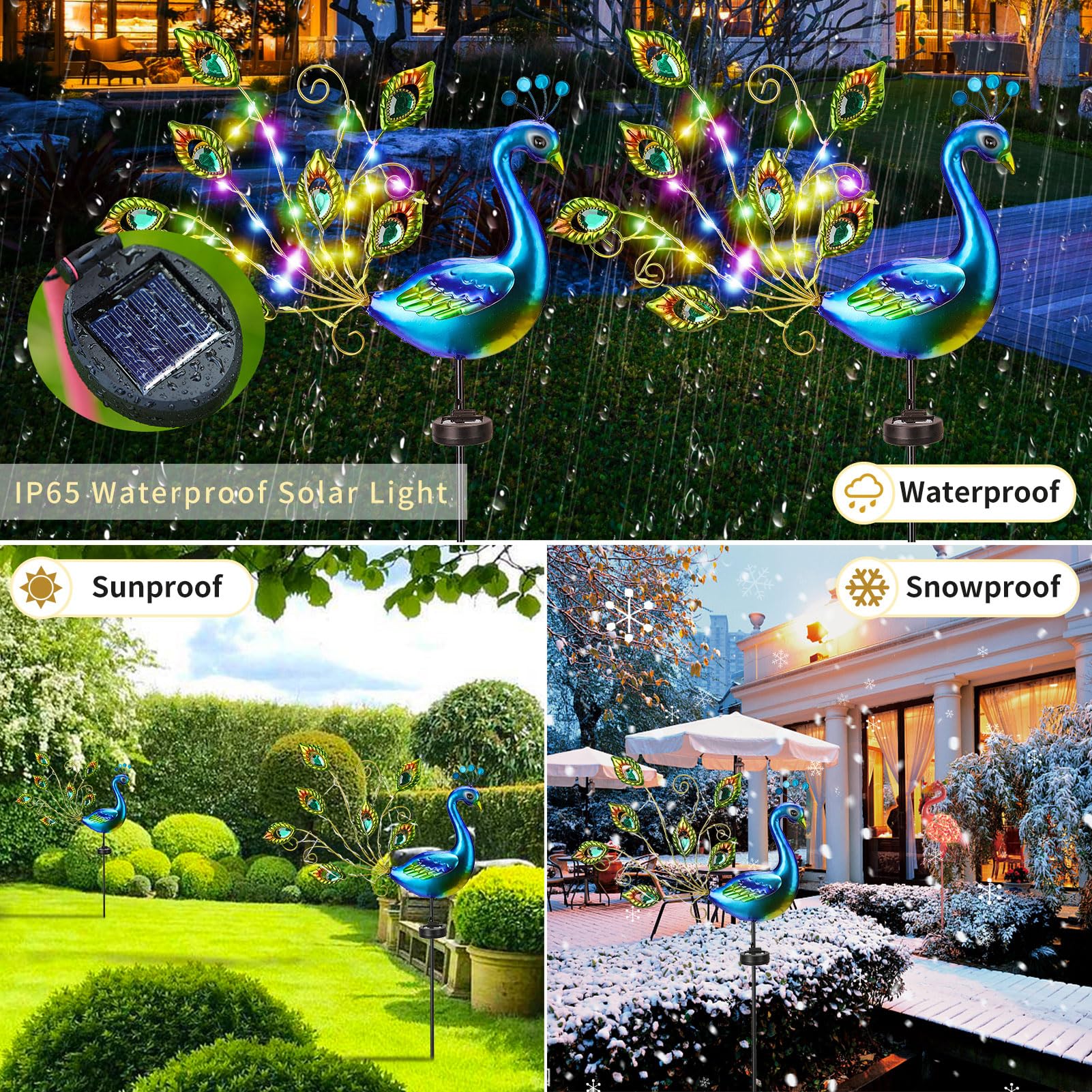 Snapklik.com : Peacock Solar Light-Yard Decorations Outdoor-Solar ...