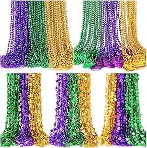 Amazon.com: 300 Pcs Mardi Gras Decorations Beads Set Mardi Gras Bead ...