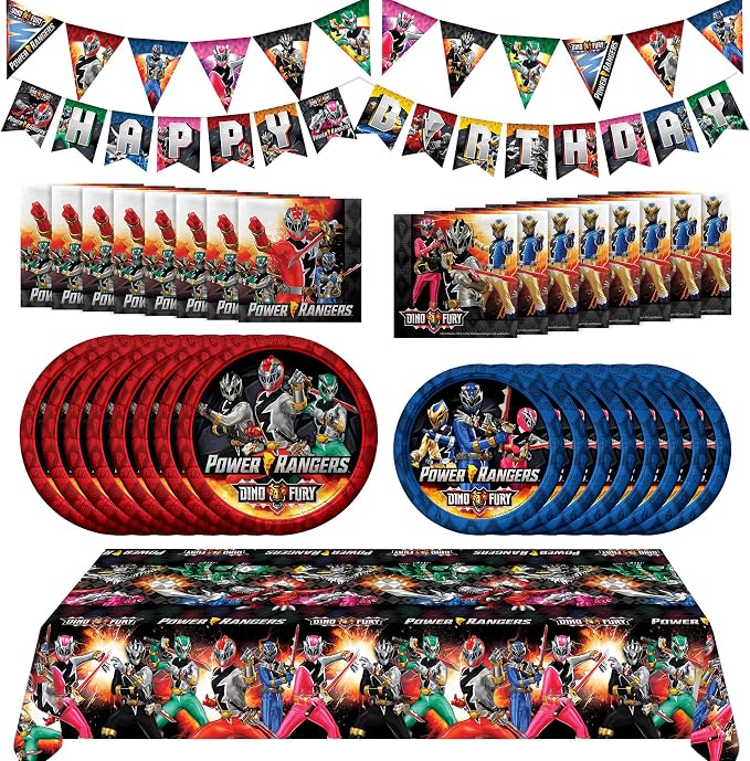 Amazon.com: Treasures Gifted Power Rangers Birthday Party Supplies ...