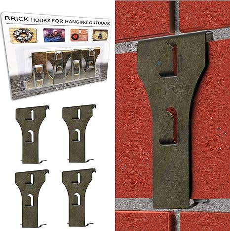 Brick Hook Clips - 4 Pack Bricks Hook Clip for Hanging Outdoors Wall ...