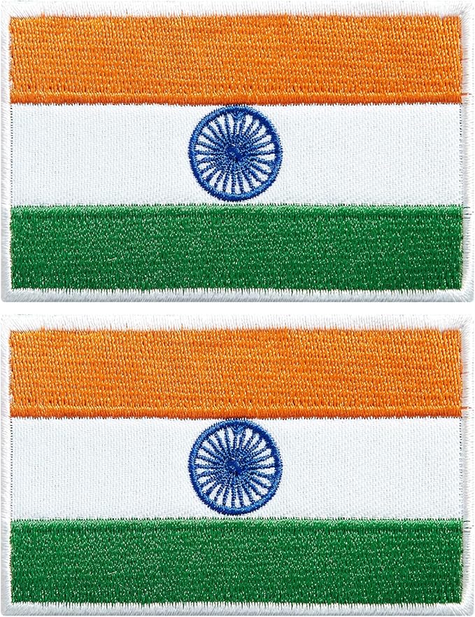 Amazon.com: stidsds 2 Pack India Flag Patch India Flags Embroidered Patches Indian Flags ...