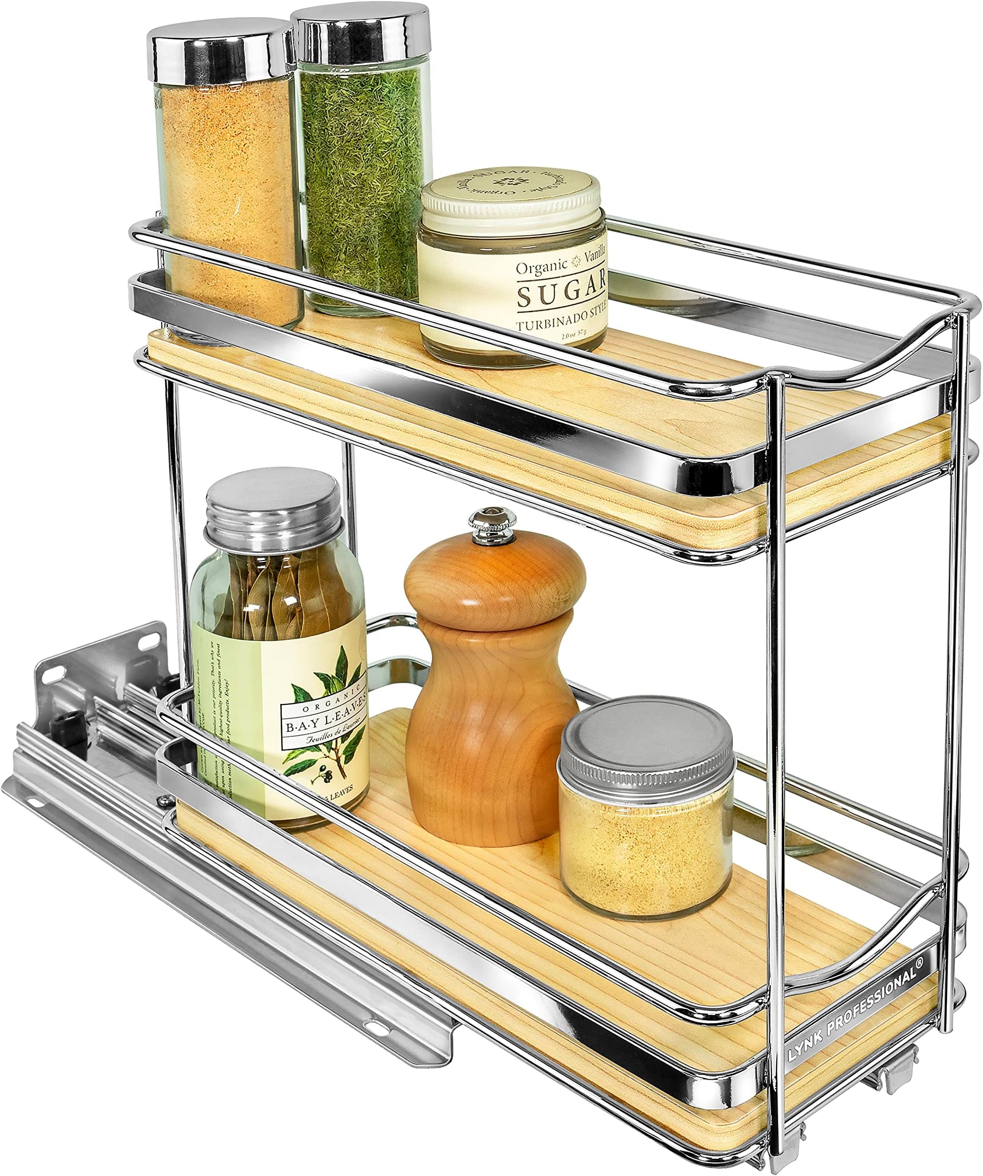 Amazon.com: OCG 4-Tier Pull Out Kitchen Cabinet Spice Rack Holder ...