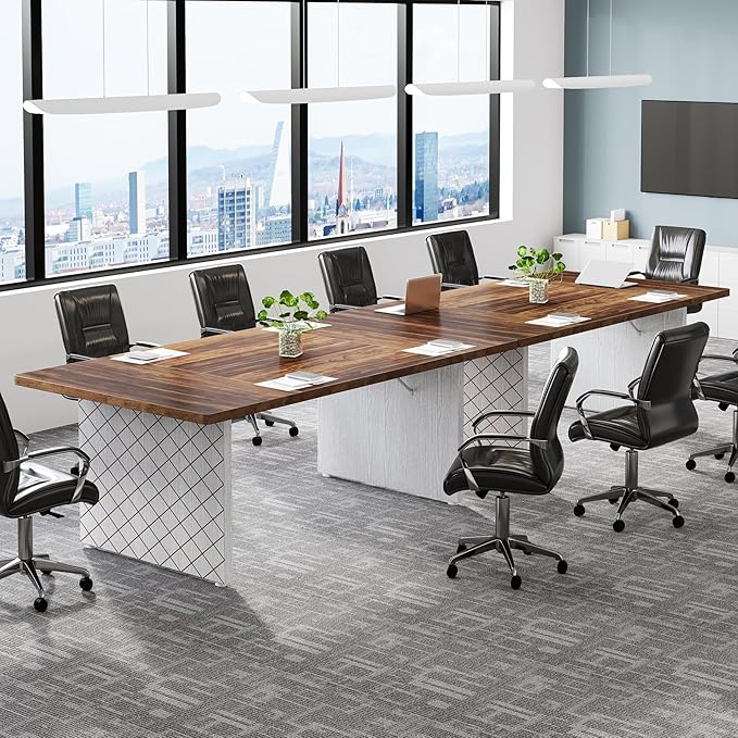 Amazon.com: Tribesigns 12 ft Conference Table, 141.7-Inch Rectangular ...