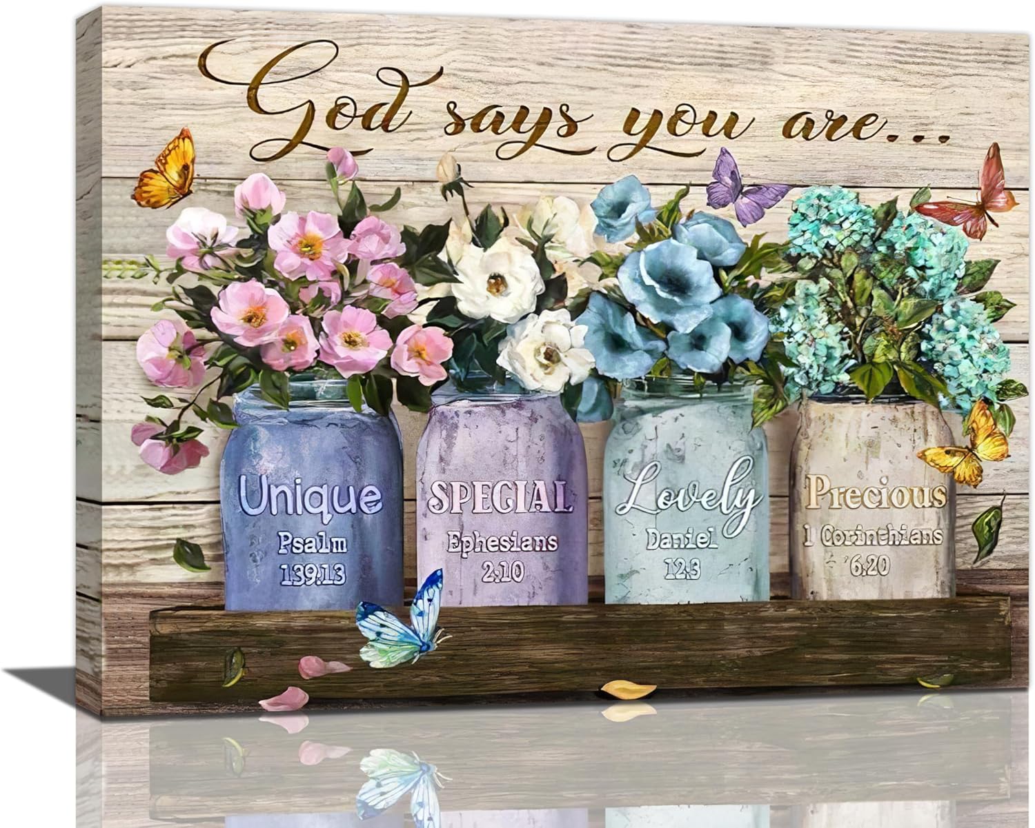 Amazon.com: Christian Flower Wall Art Farmhouse Flowers Pictures Wall ...