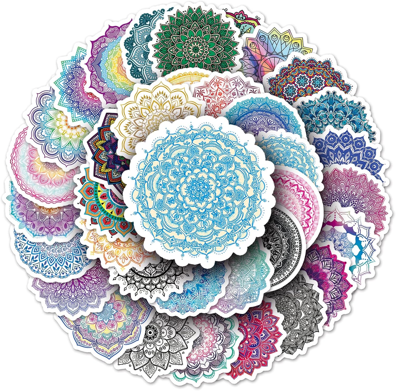 Amazon.com: 50pcs Mandala Cartoon Waterproof Sticker for Laptop, Phone ...