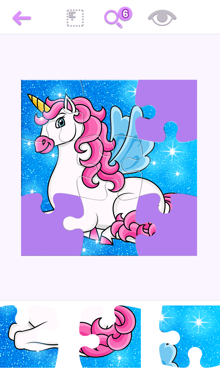 Rainbow Glitter Unicorn Jigsaw Puzzles for Kids - App on Amazon Appstore
