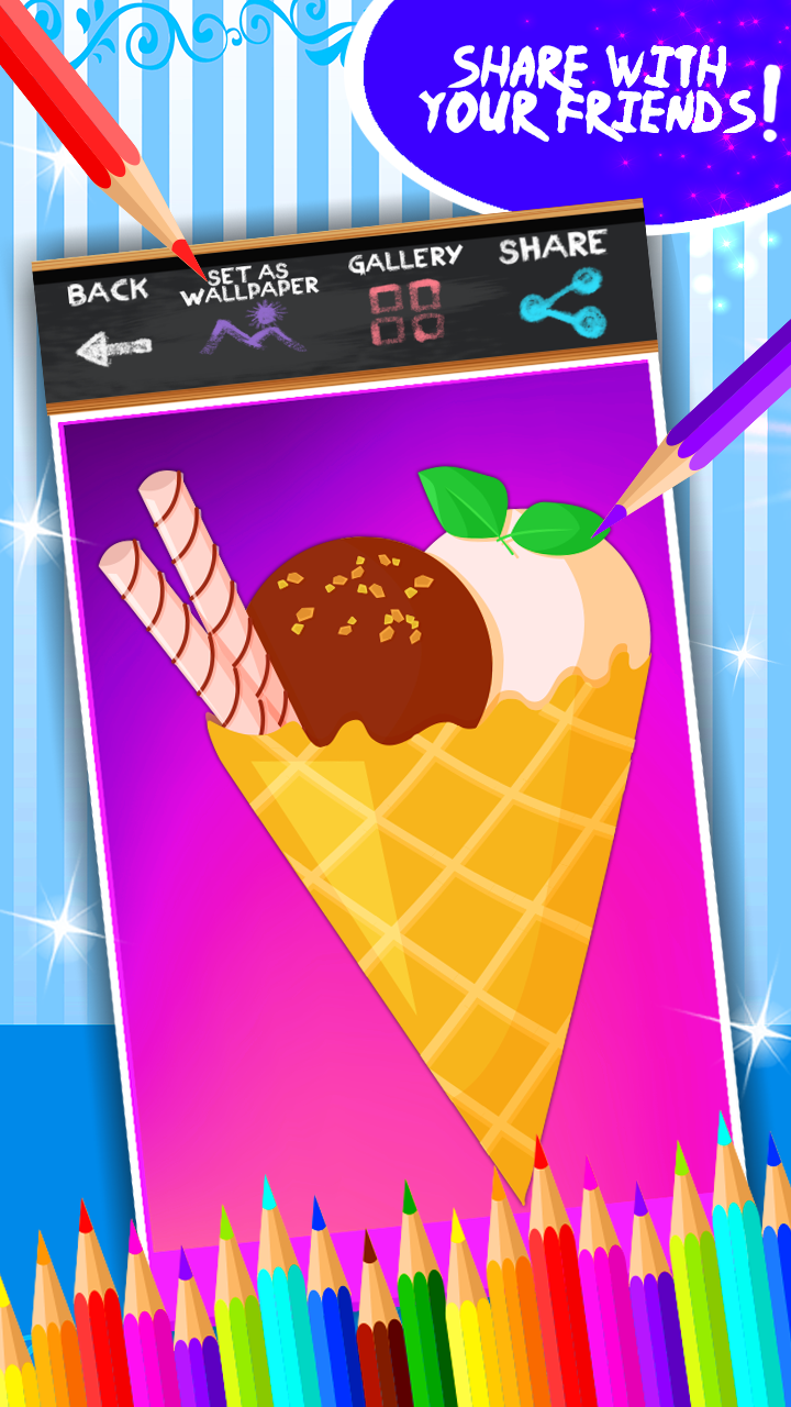 Livre de coloriage crème glacée - Application sur Amazon Appstore