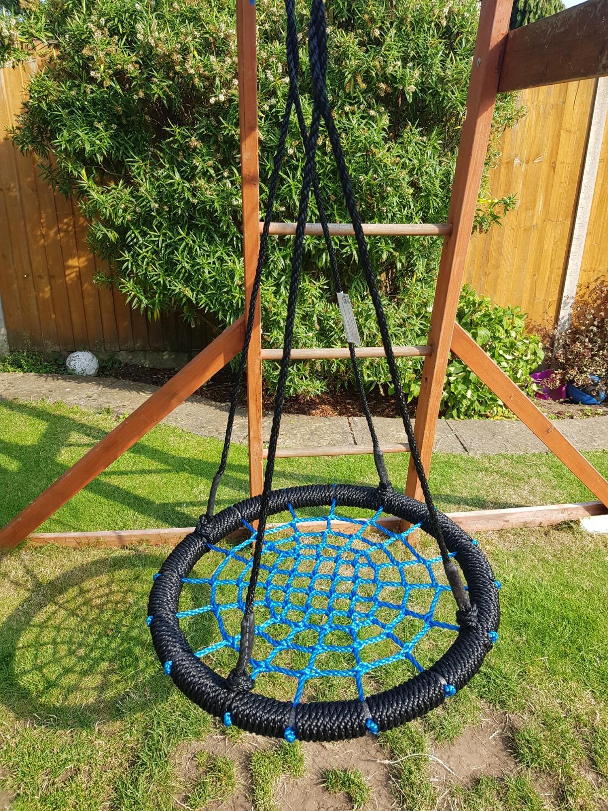 HOMCOM 23.5 Inch/ 60 cm Spider Web Tree Swing for Kids Children Nest ...