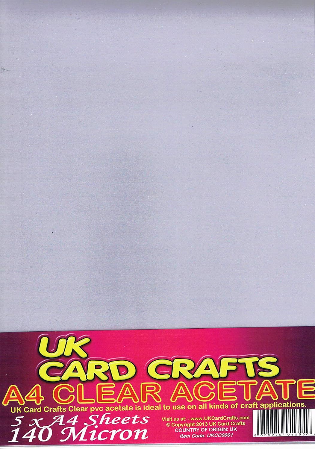 A4 Acetate - 5 Sheets per Pack, 140 Micron - UKCC0001 : Amazon.co.uk ...