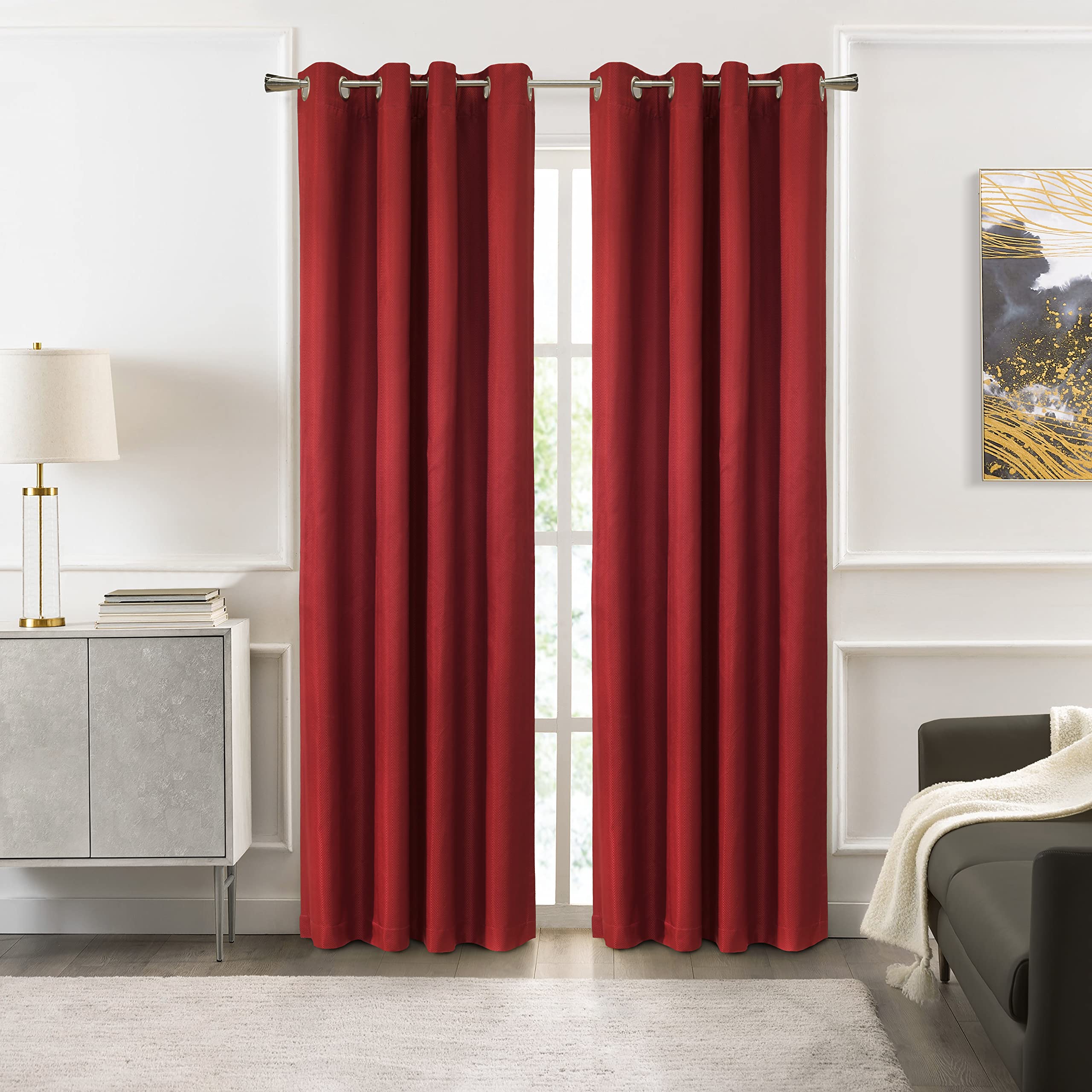 Red Chevron Curtains Luxury Red Burgundy Colour Chenille Curtain