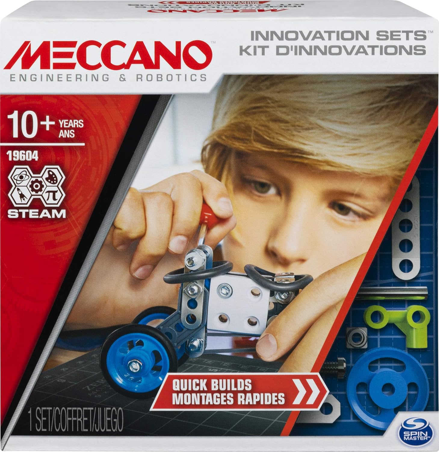 Meccano, Quick Builds, S.T.E.A.M. Building Kit with Real Tools, for ...