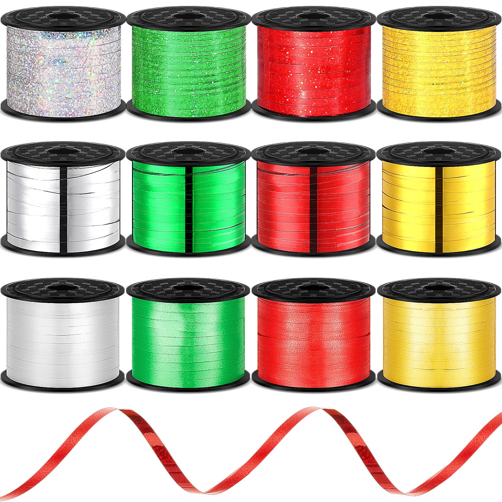 Amazon.com: Knitgrip 12 Rolls Christmas Curling Ribbon for Gift ...