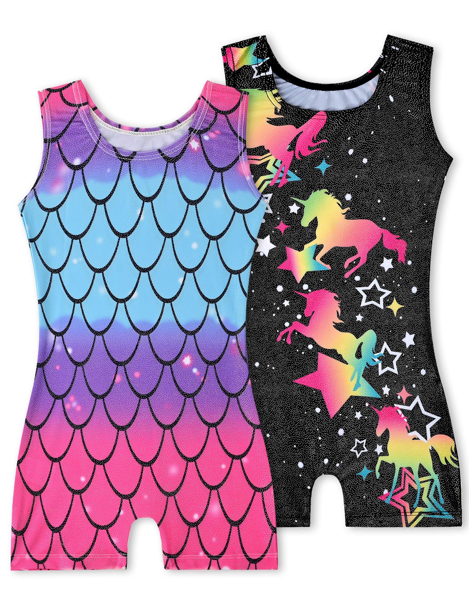 Snapklik.com : Gymnastics Leotards For Girls 2 Pack Sparkly Kids ...
