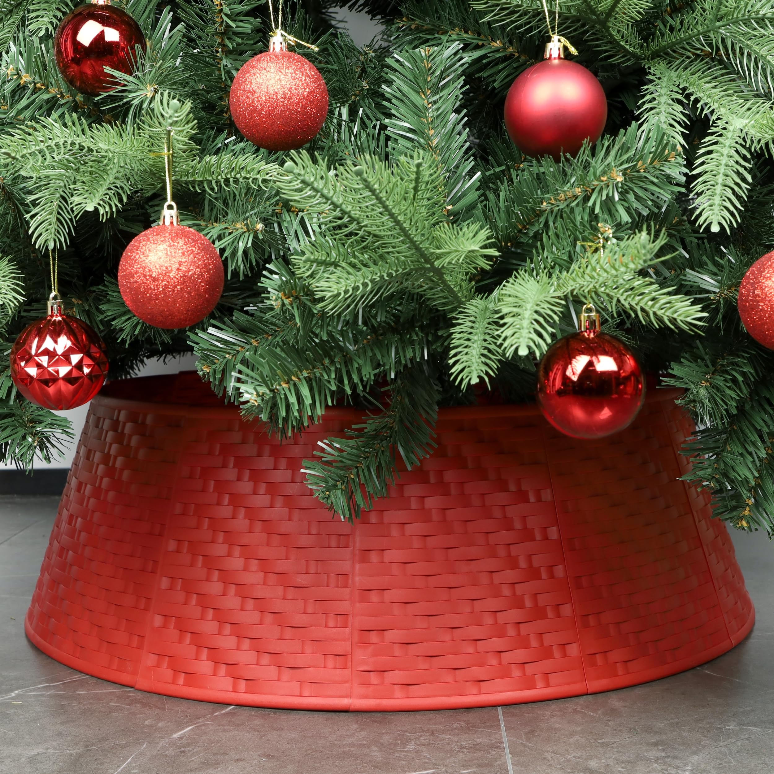 Amazon.com: Blissun Christmas Tree Collar, 28.7" D Round Plastic ...