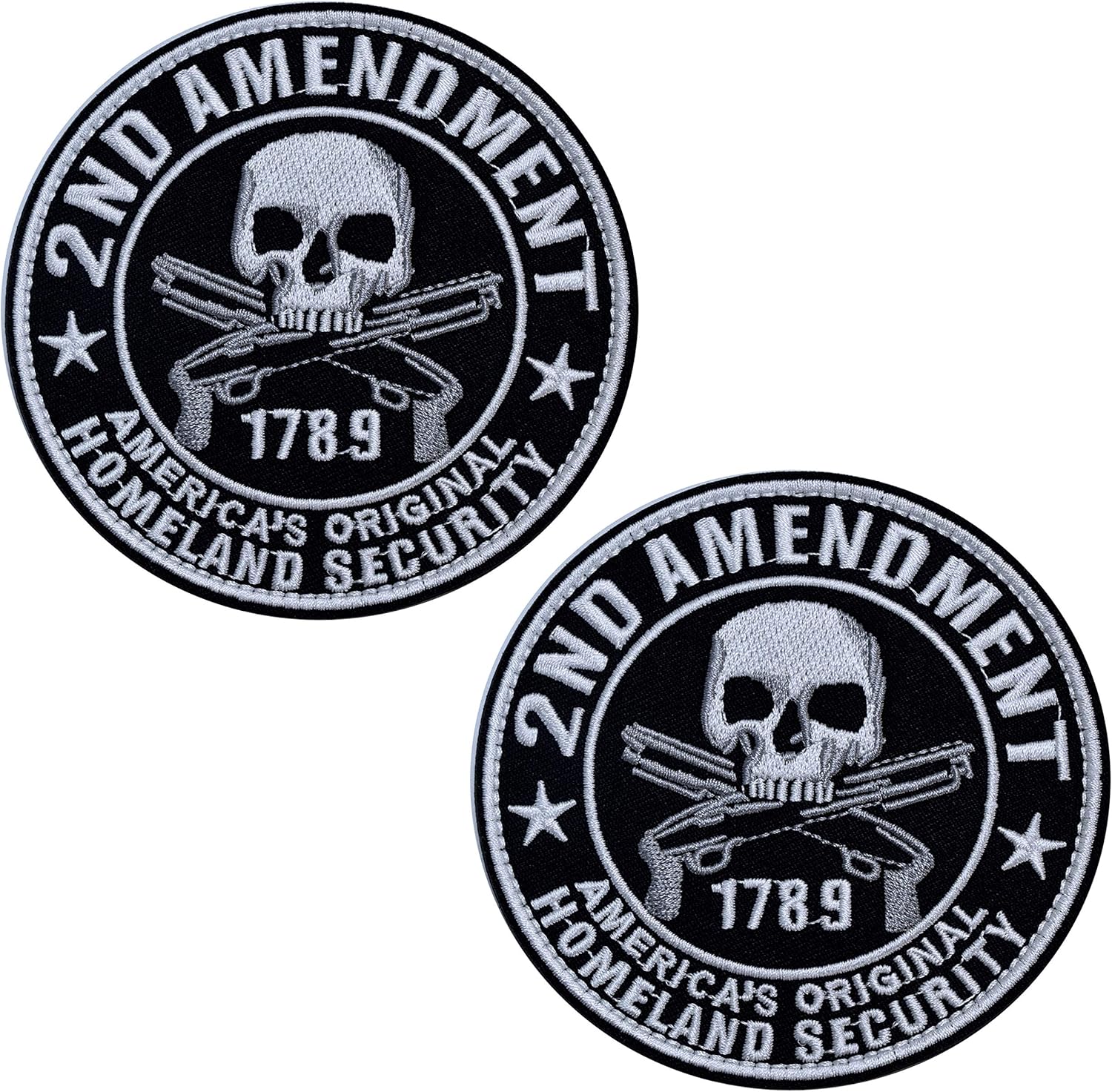 Amazon.com: ELLEWIN 2nd Amendment Original Homeland Security Motorcycle Vest Patches Biker ...