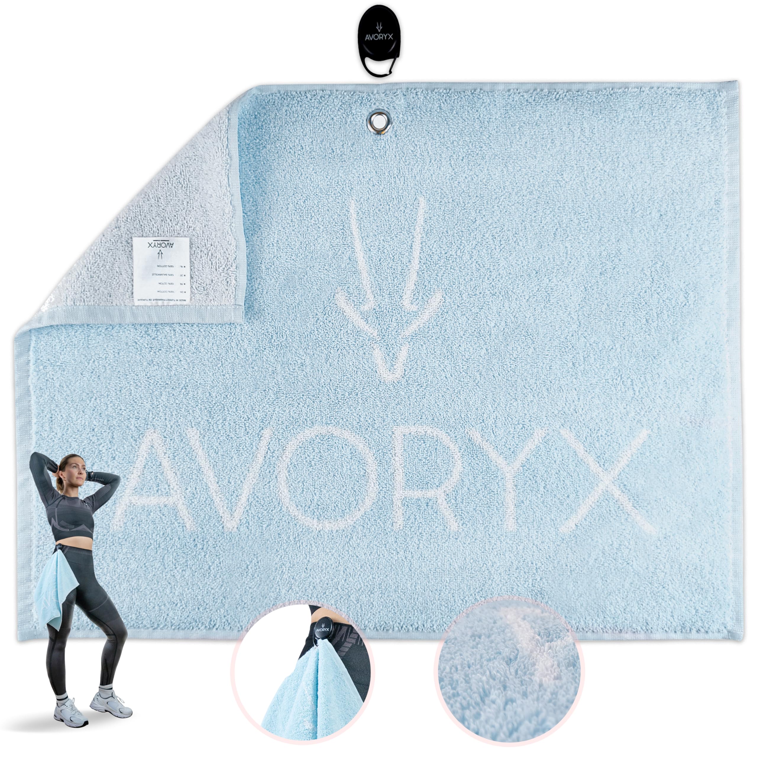 Avoryx Antibacterial Gym Towel – Odourless - 100% cotton, Fast-drying ...