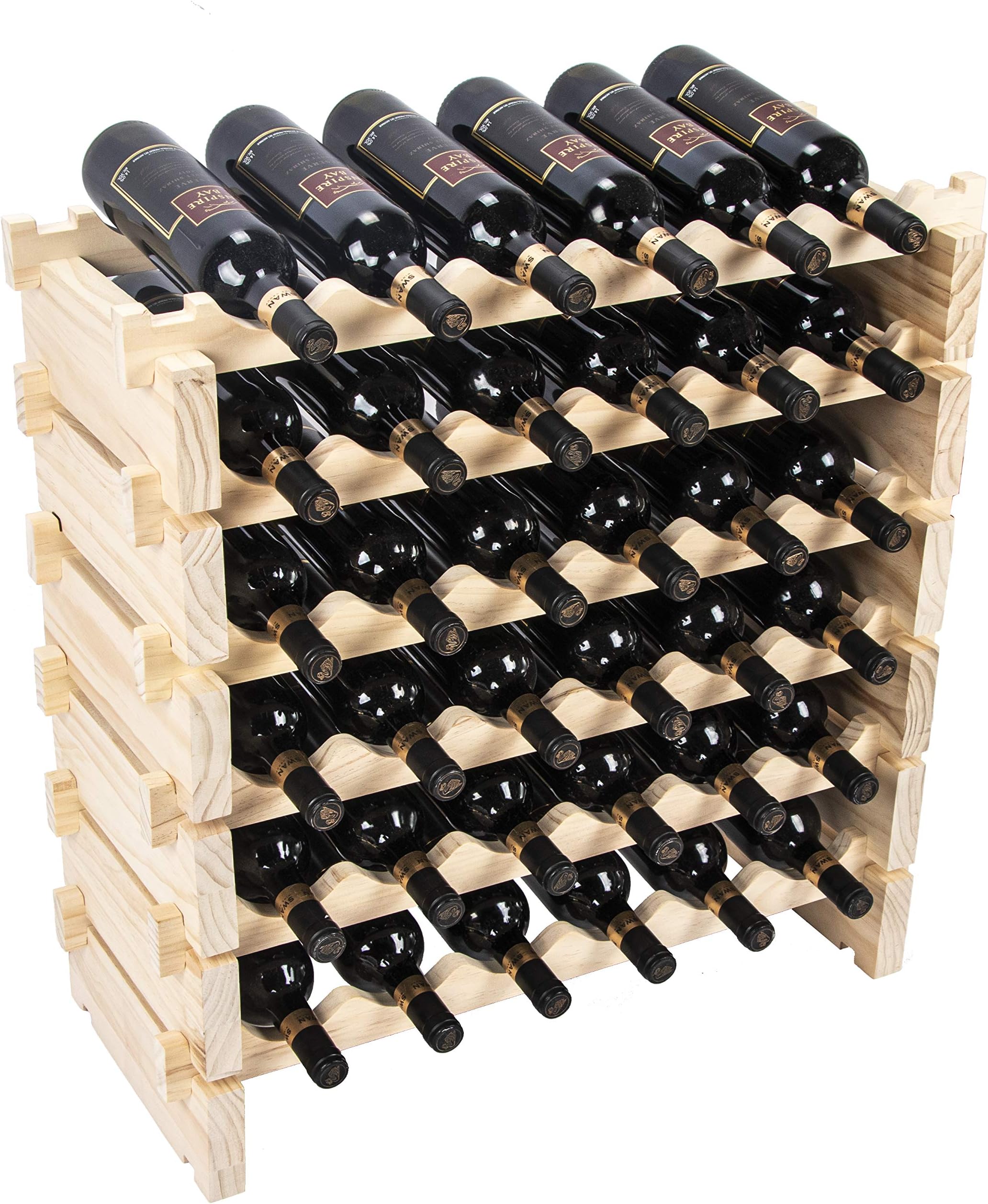 Amazon.com: sfDisplay.com,LLC. Modular Wine Rack Beechwood 48-144 ...