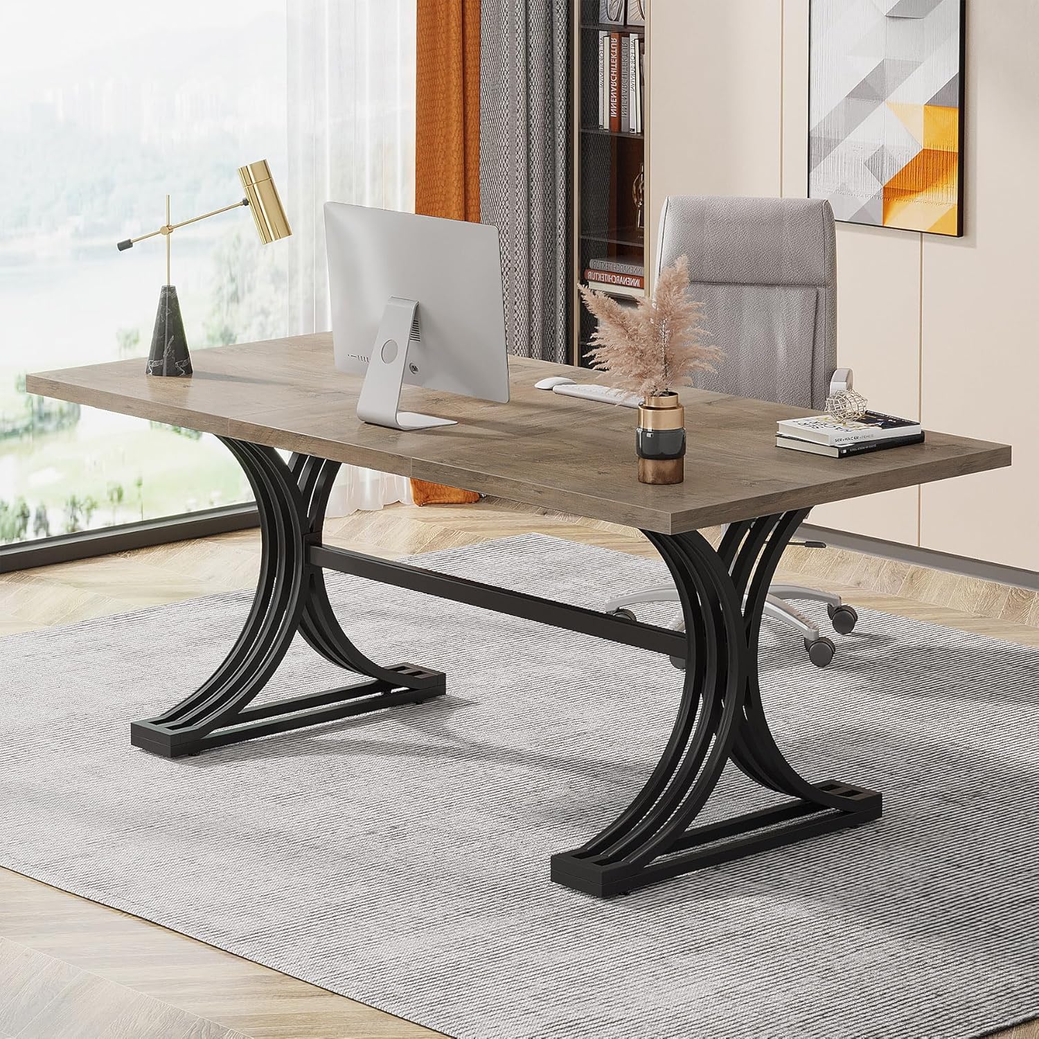 Amazon.com: Tribesigns 63" Large Home Office Desks, Modern Executive ...