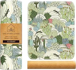 Amazon.com: Reusable Paper Towels (12"x10”) - Soft Absorbent 100% Cloth Paper Towels- Washable ...