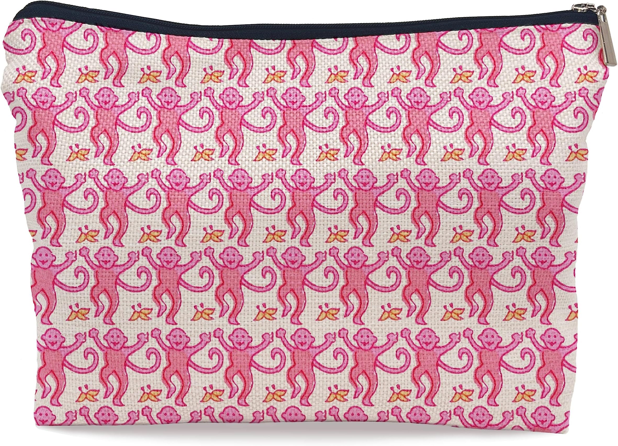 Amazon.com: KNoRRS Chic Pink Preppy Makeup Bag - Elegant Zipper Pouch ...
