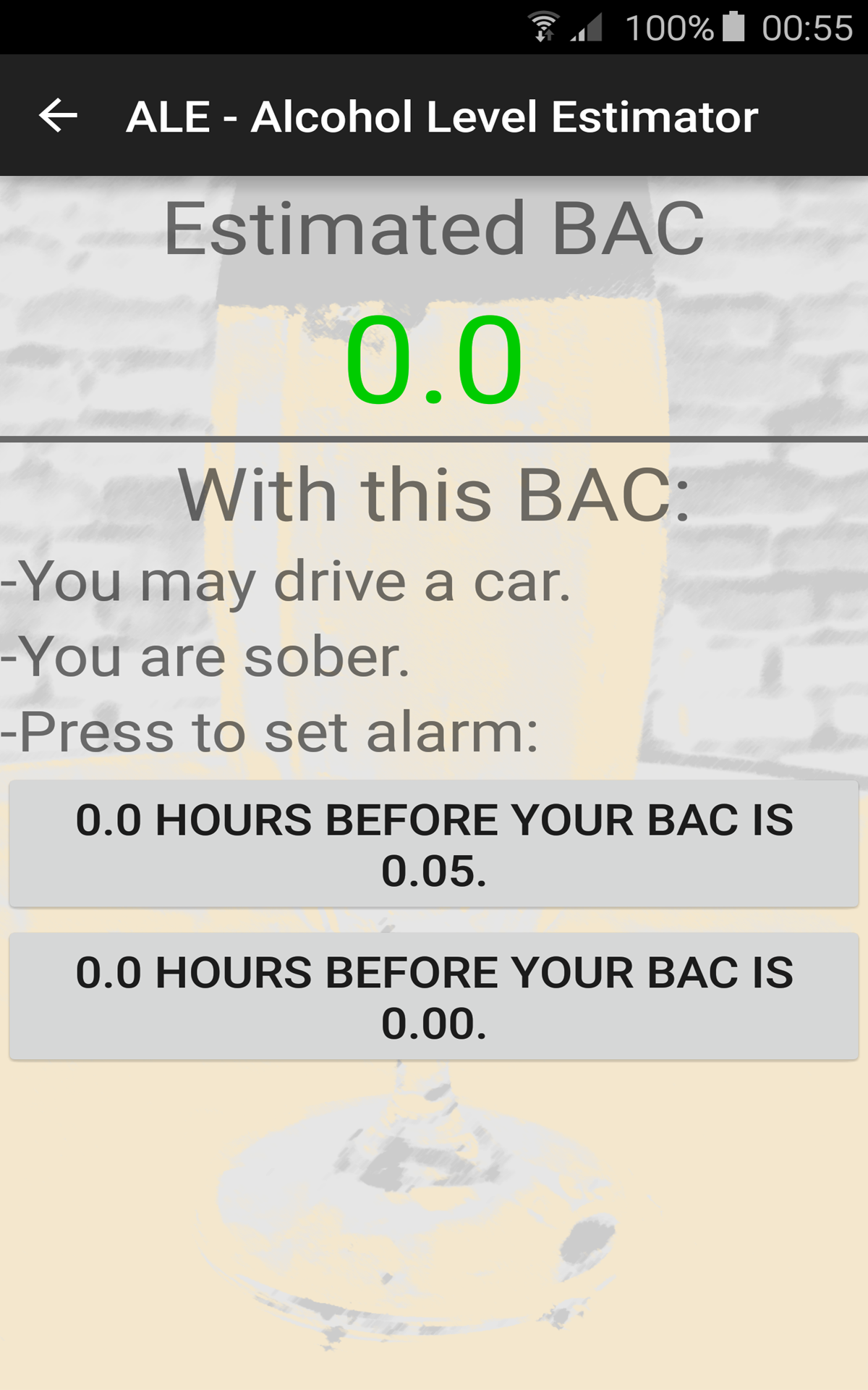 ALE - Alcohol Level Estimator - App on the Amazon Appstore