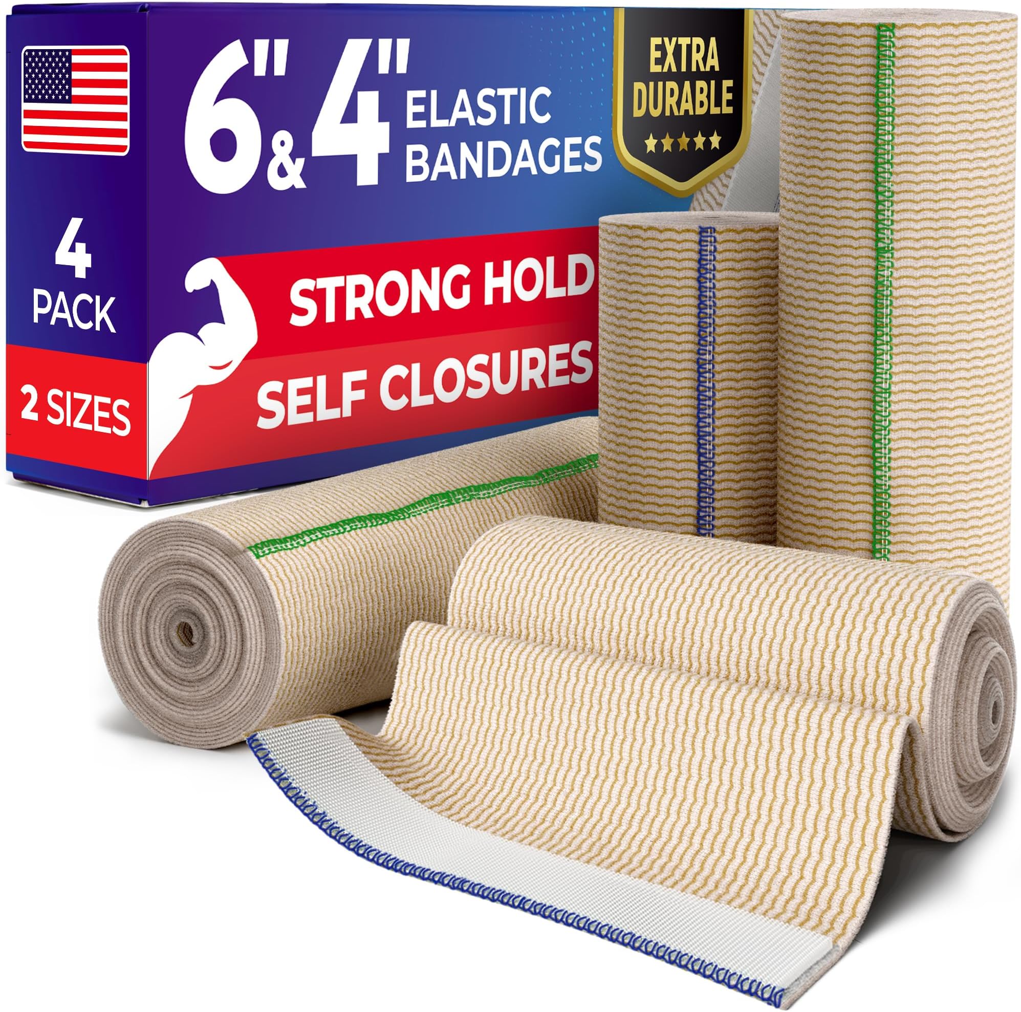 Amazon.com: Houseables Elastic Bandage Wrap, 6 in, Cotton Compression ...