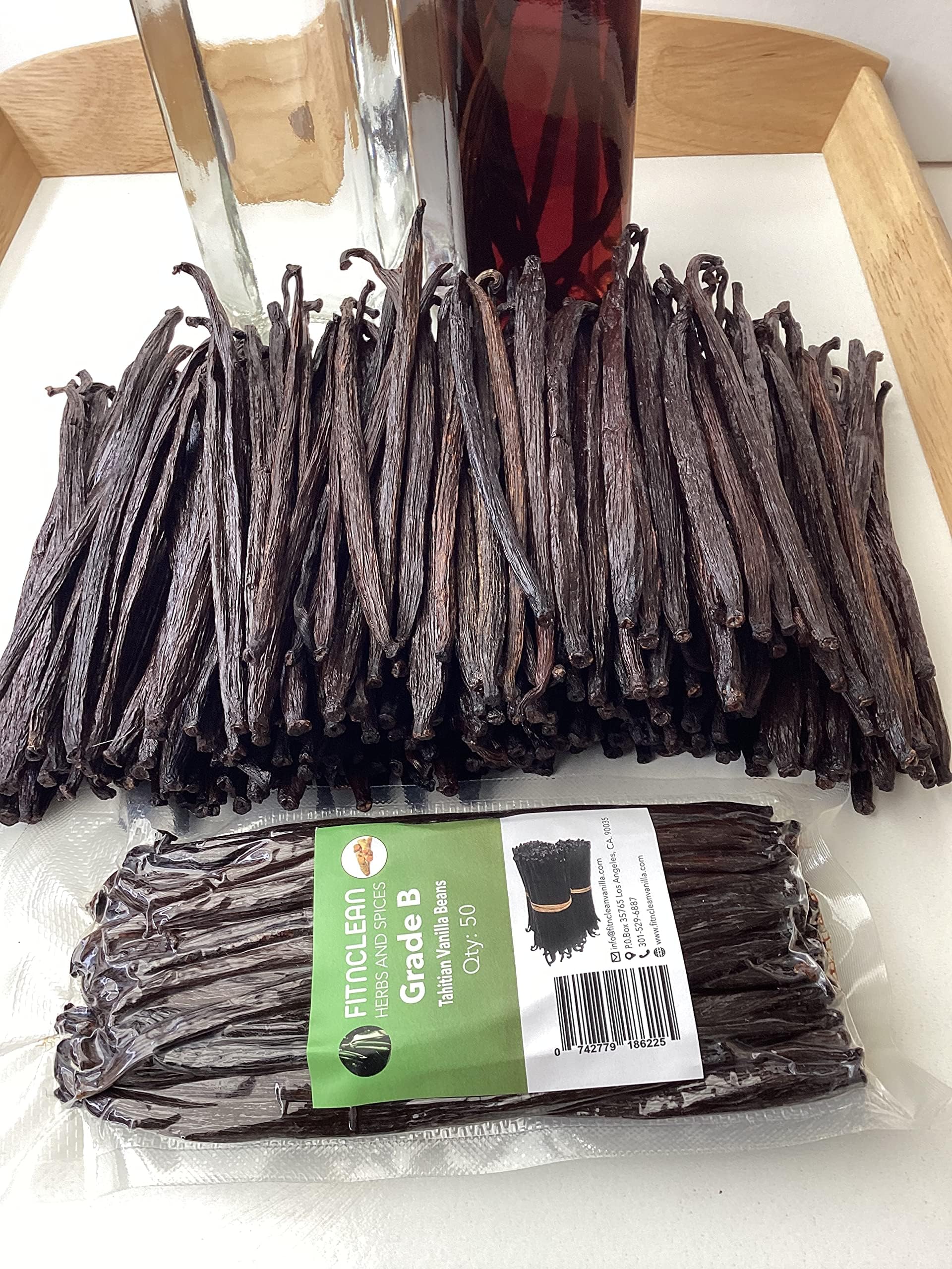 Amazon.com : VANILAND 50 Premium Tahitian Vanilla Beans Grade B for ...