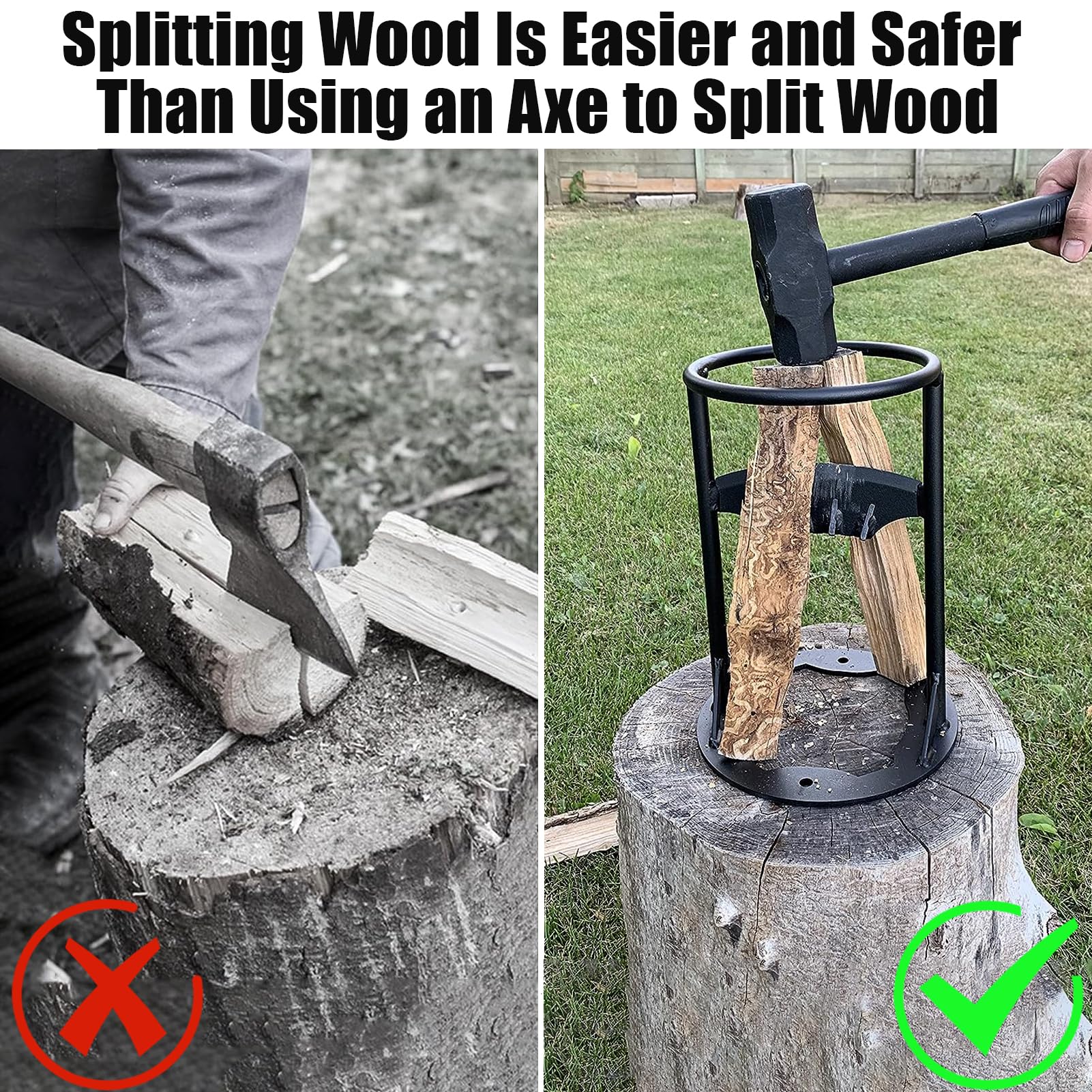 Firewood Splitter Kindling Splitter Manual Log Splitter Wedge ...