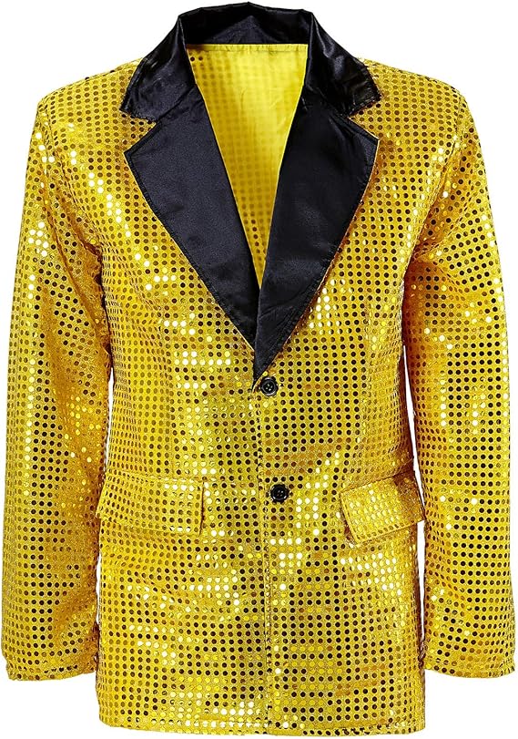 M Mens PERFORMER SEQUIN JACKET W/SATIN COLLAR GOLD Accessory for ...