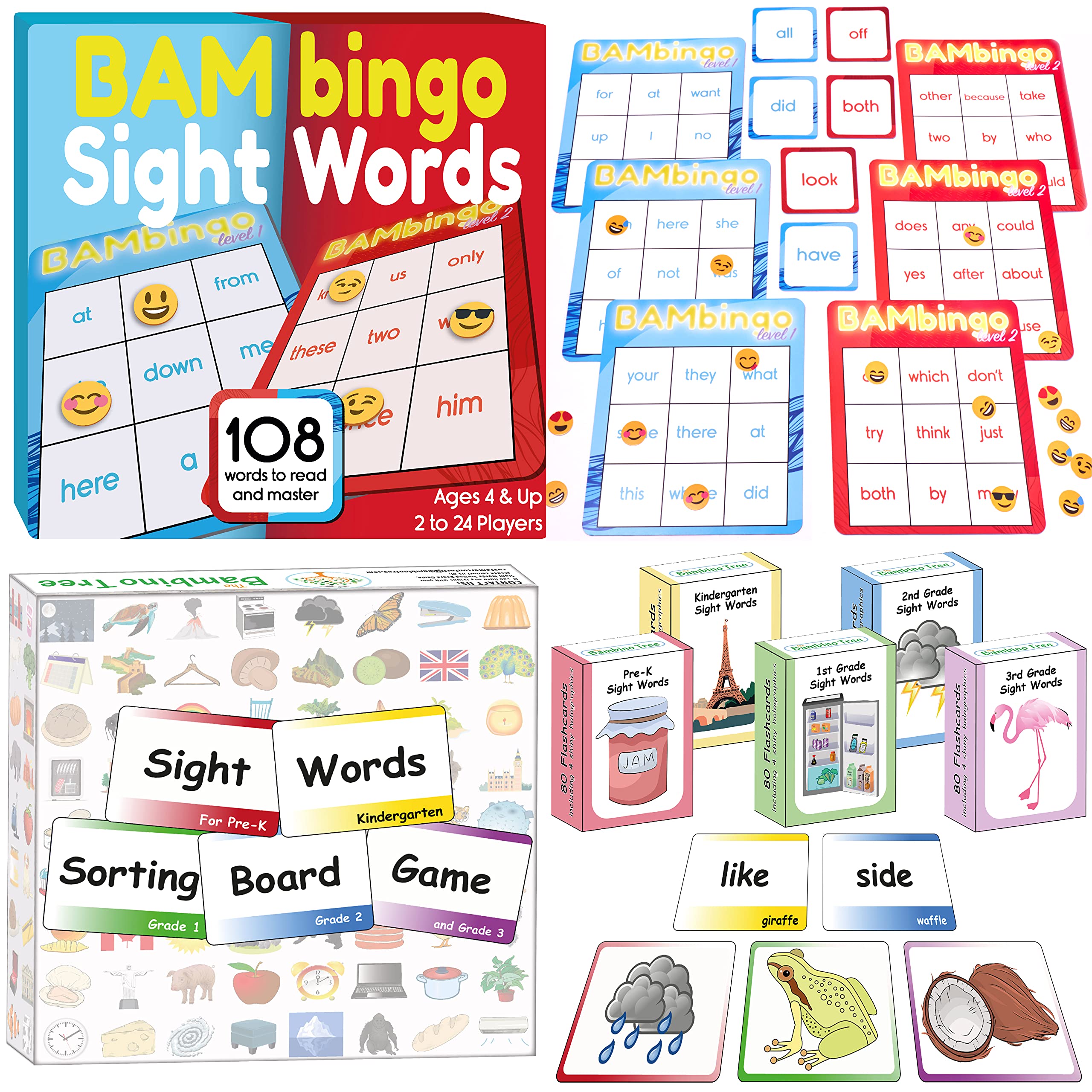 Buy THE BAMBINO TREE Word Bingo Game and Flashcards Bundle for ...