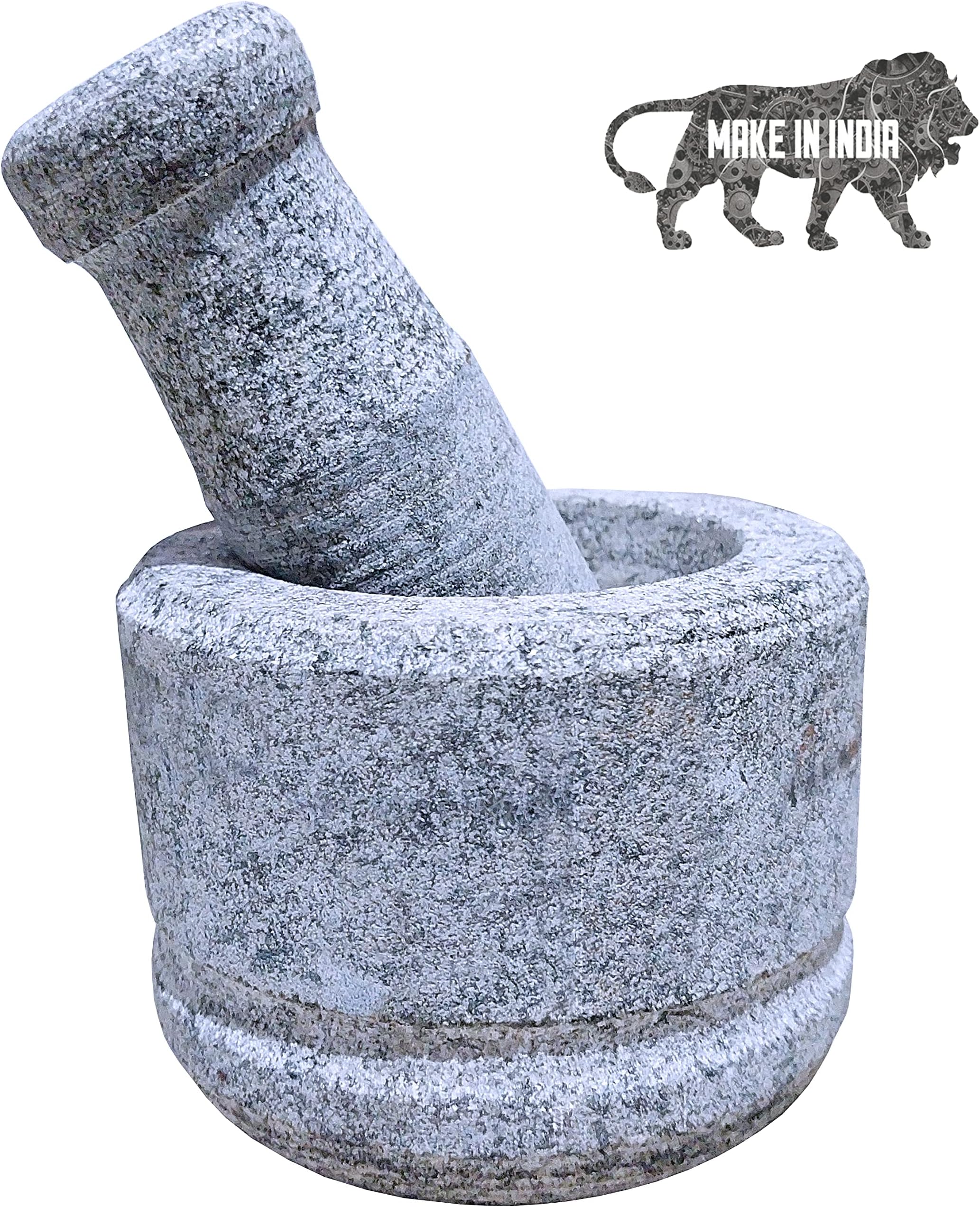 Aminus Grip Large size Natural Granite Mortar and Pestle Set Stone ...