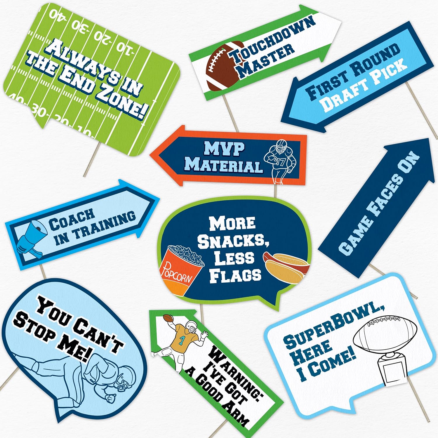 Amazon.com: Football Party Photo Booth Props - Sports Game Super Bowl ...